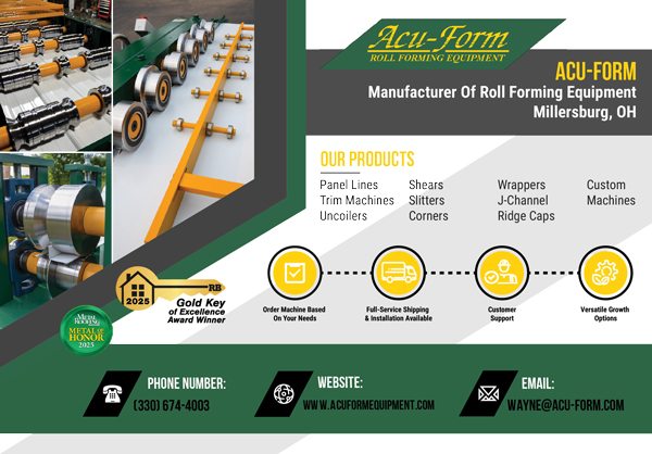 Acu-Form: 2025 Gold Key of Excellence Award Winner | Rural Builder